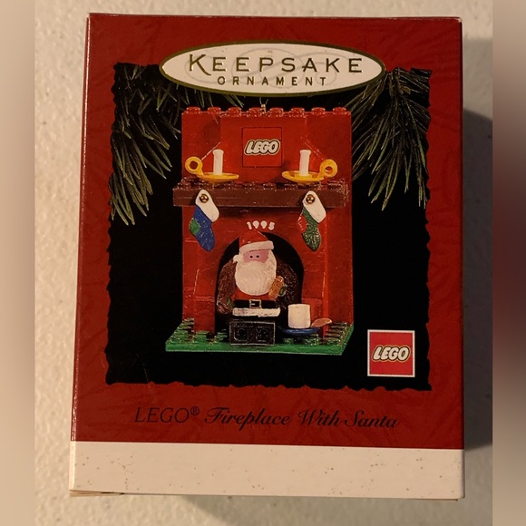 Hallmark | Holiday | 995 Hallmark Lego Fireplace With Santa Ornament ...